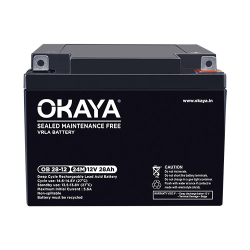 Okaya VRLA SMF Battery OB 28-12V 28Ah -E.Store is a complete store for ...
